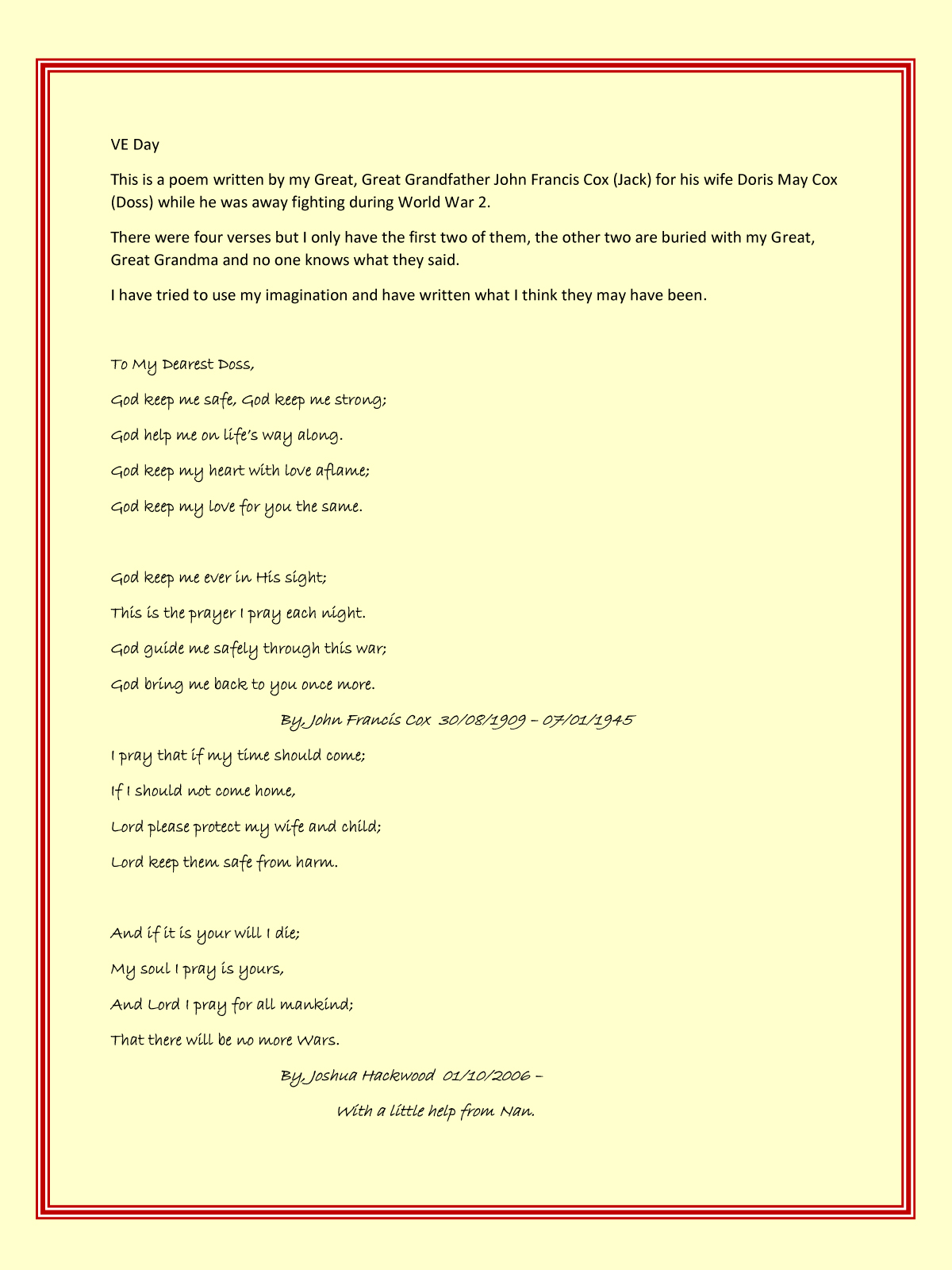 Commemorating VE Day - Wood Green Academy