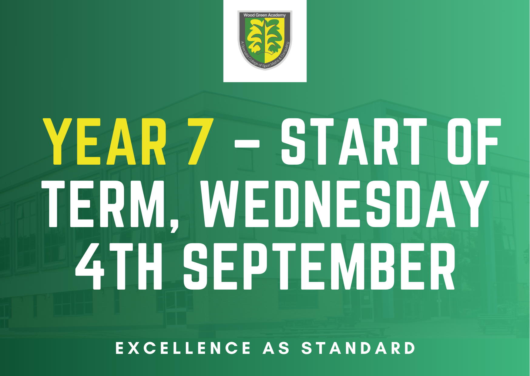Year 7 Start of term information - Wood Green Academy