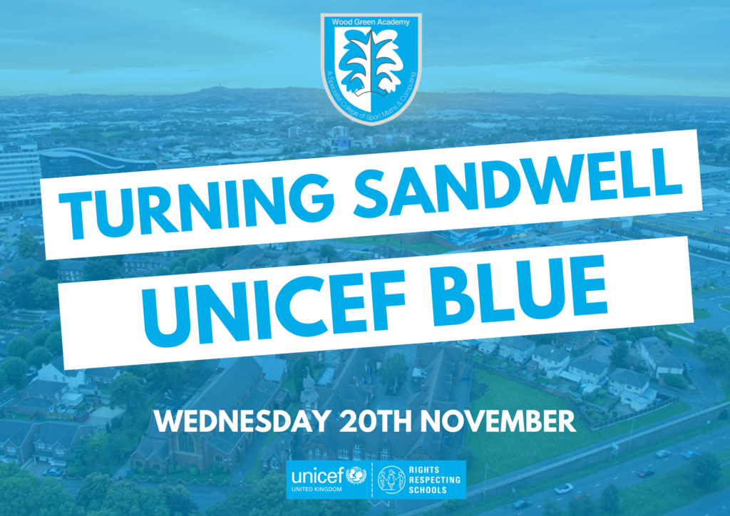 Turning Sandwell UNICEF Blue for World Children's Day - Wood Green Academy